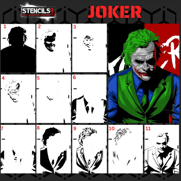 Joker Multi 11-Layer Stencil Design - Digital & Pre-Cut Version! – ARTENDIST